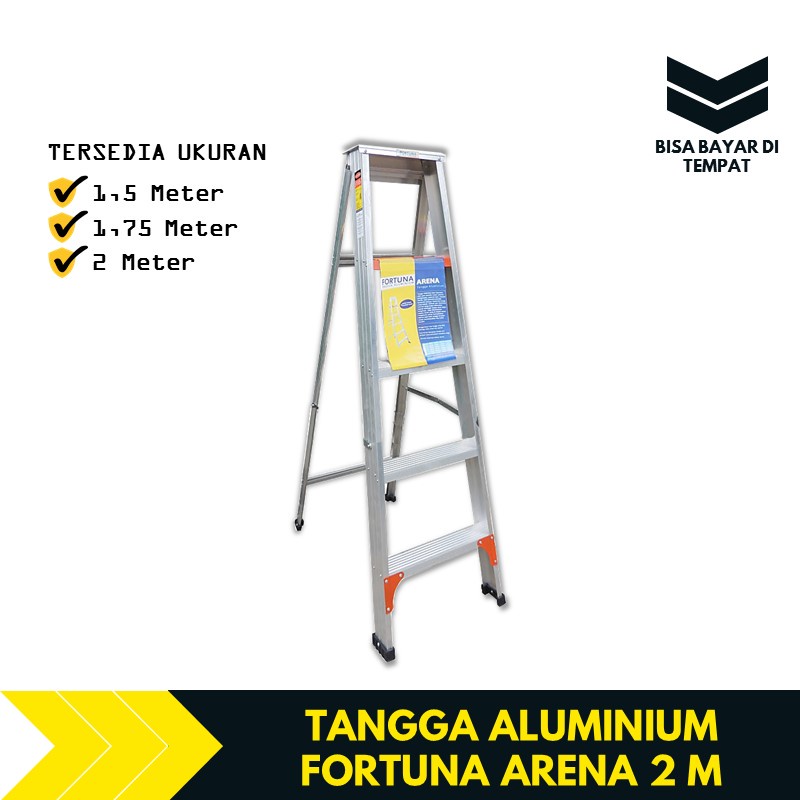 Jual Tangga Lipat Aluminium 2 Meter Fortuna Arena TBA1385 | Shopee Indonesia