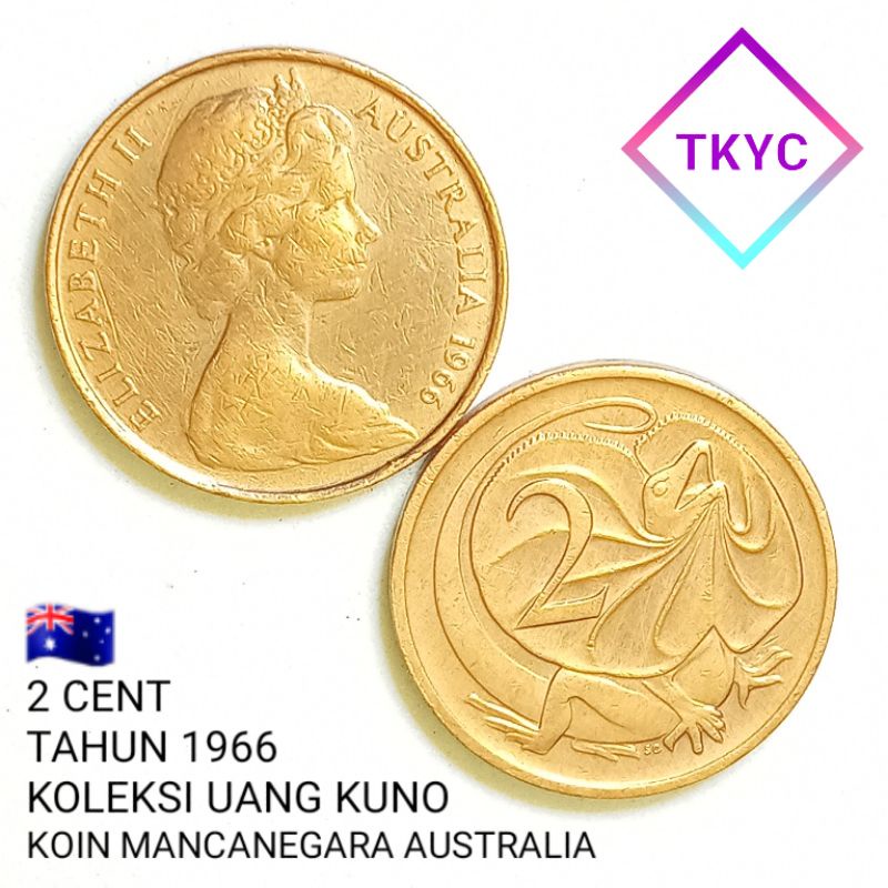 Jual Koin Australia Kuno 2 Cent Ratu Elizabeth 1966 | Shopee Indonesia