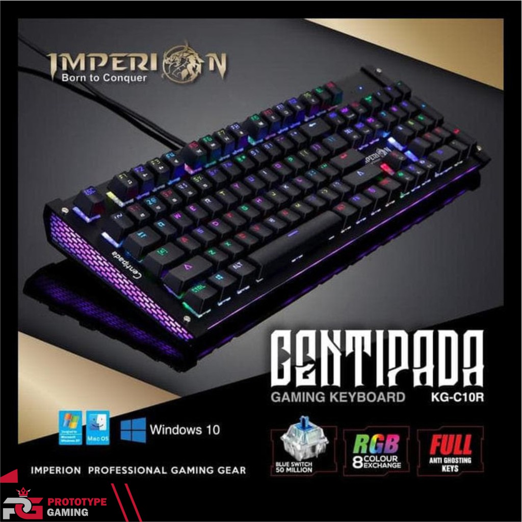 Jual Imperion Centipada RGB Mechanical Gaming Keyboard - Blue Switch ...