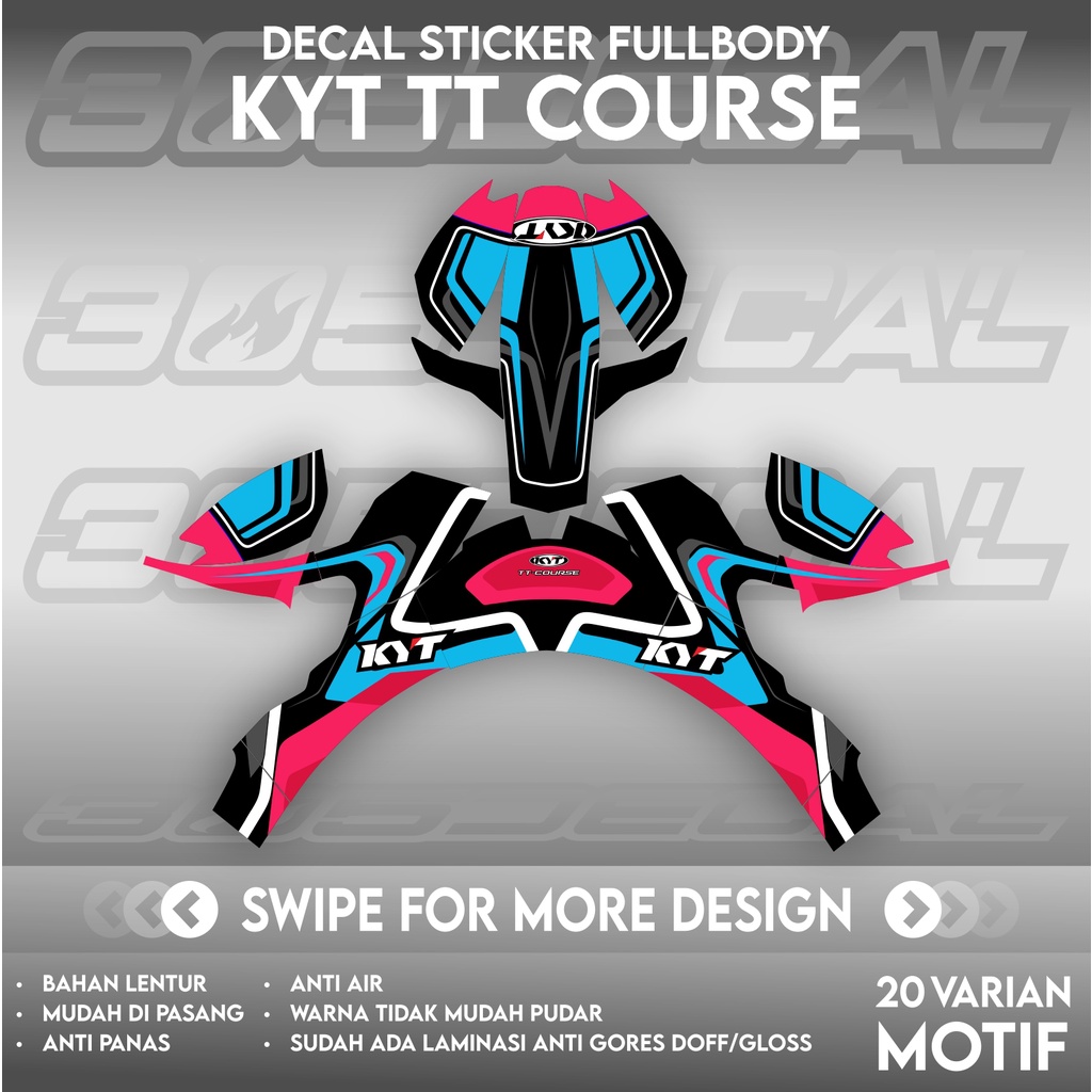 Jual Sticker decal helm KYT TT Course TTC motif overtech | decal helm ...