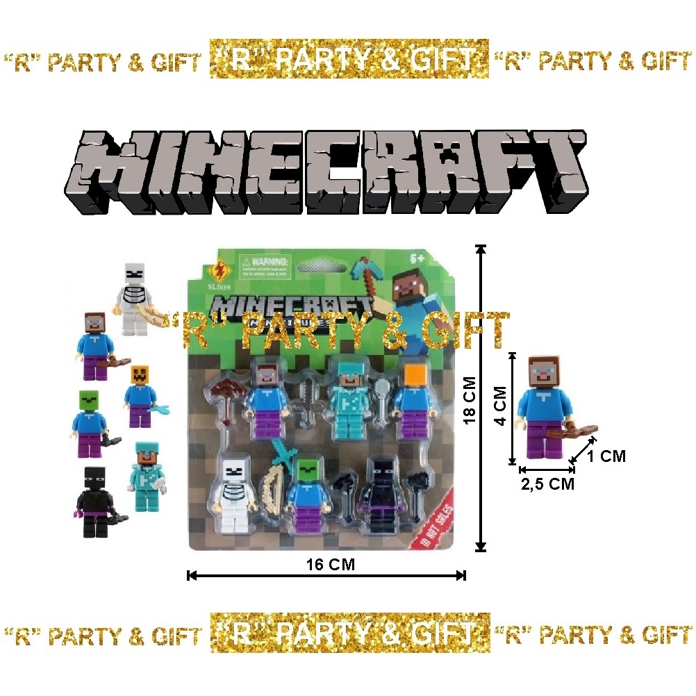 Jual Minecraft Figure Set/Cake Topper Minecraft/Topper Kue Minecraft ...