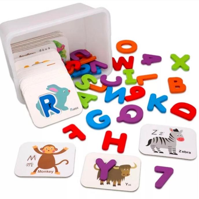 Jual Mainan Edukasi Anak Flash Card Angka & Huruf ~ ALPHABET PAIRED ...