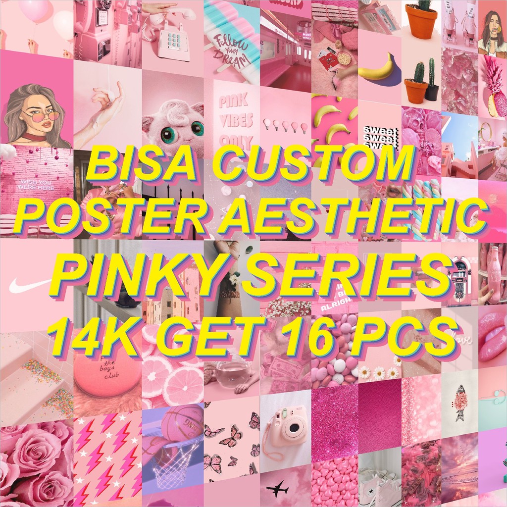 Jual (16PCS) Poster Aesthetic Pink Retro Wall Collage Wallposter ...