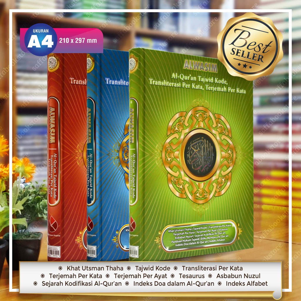 Jual 100% Original - Mushaf Al Quran Al Wasim A4 Tajwid Terjemah Perkata Transliterasi Latin Per ...