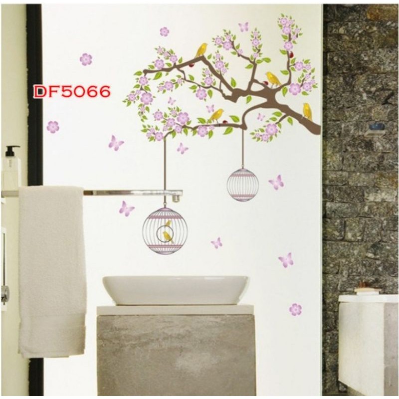 Jual Stiker Dinding wallstiker 60x90cm Motif Karakter Bunga sakura ungu ...