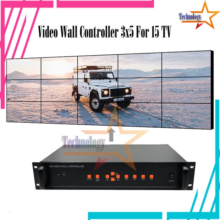 Jual Video Wall Controller 3x5 HDMI/USB/VGA/AV inputs for 15 TV 1080P ...