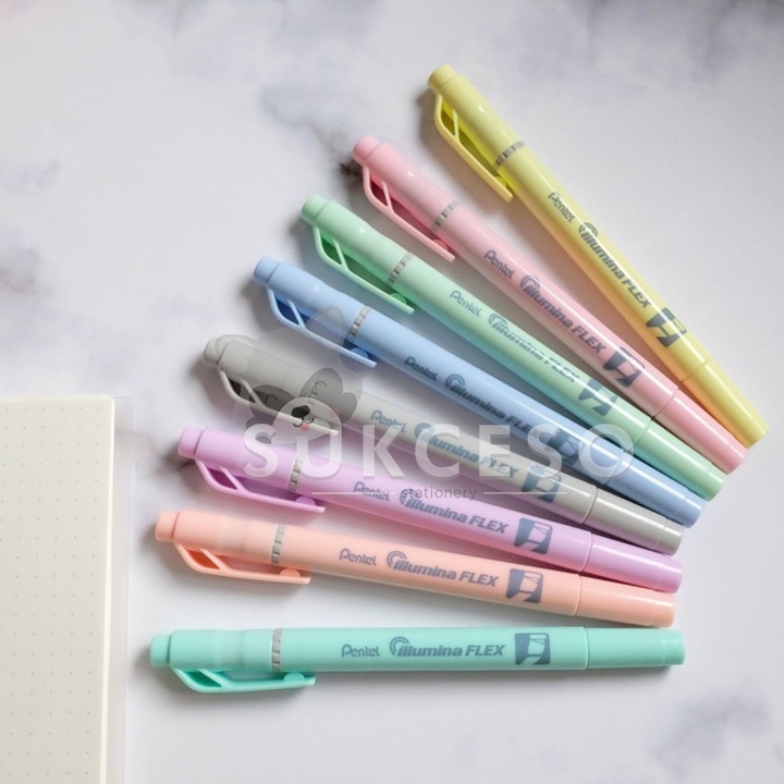 Jual Pentel Highlighter Illumina Flex Dual Twin Tip Fitline SLW11-P ...