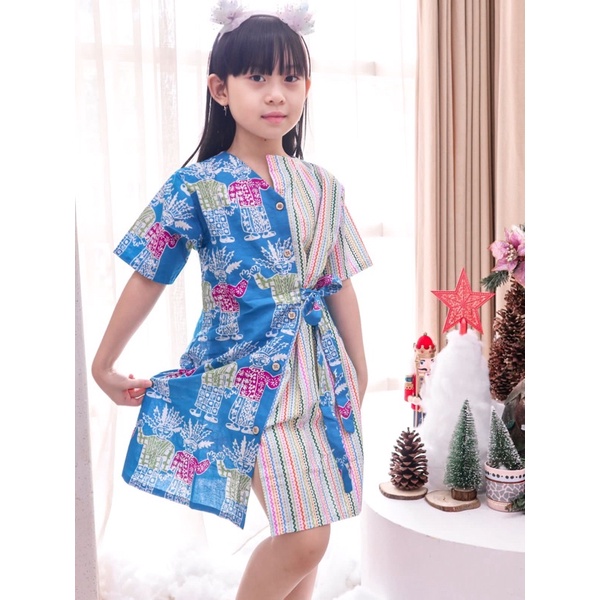 Jual Dress Batik Anak Lucu Unik Ondel batik berawi Seri Merah Toska ...