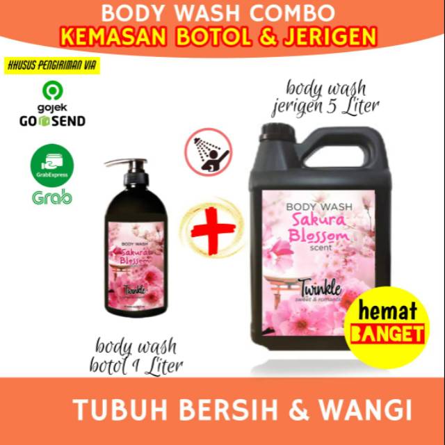 Jual Paket Hemat Sabun Mandi 5 Liter + 1 Liter botol pump Body Wash ...