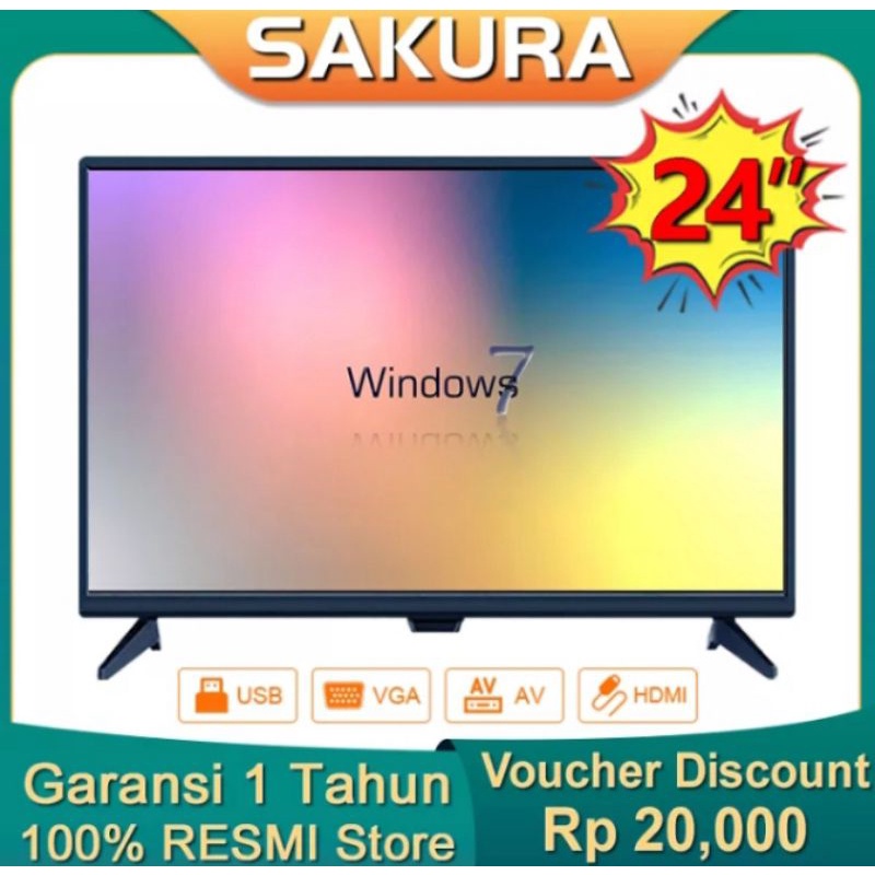 Jual Sakura Weyon LED TV 24 inch HD Ready Digital Televisi Gaming Monitor Murah | Shopee Indonesia