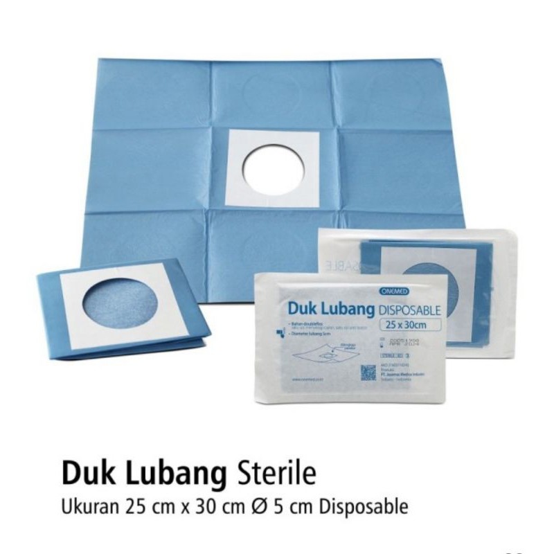 Jual Duk lobang steril disposable 25×30 onemed/doek bolong steril ...