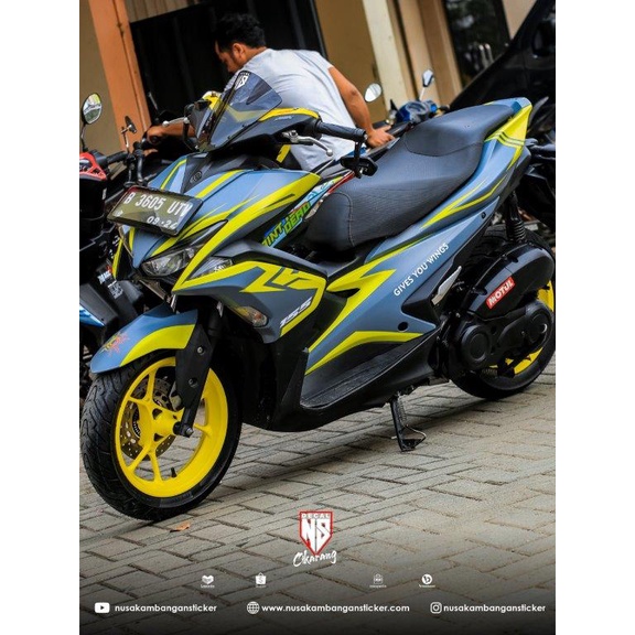 Jual DECAL AEROX ABU ABU KUNING FOTO ASLI | Shopee Indonesia