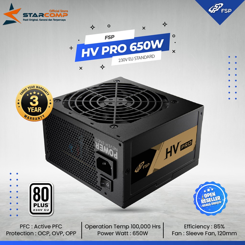 Jual Power Supply FSP HV PRO 650 Watt PSU 80+ PSU | Shopee Indonesia