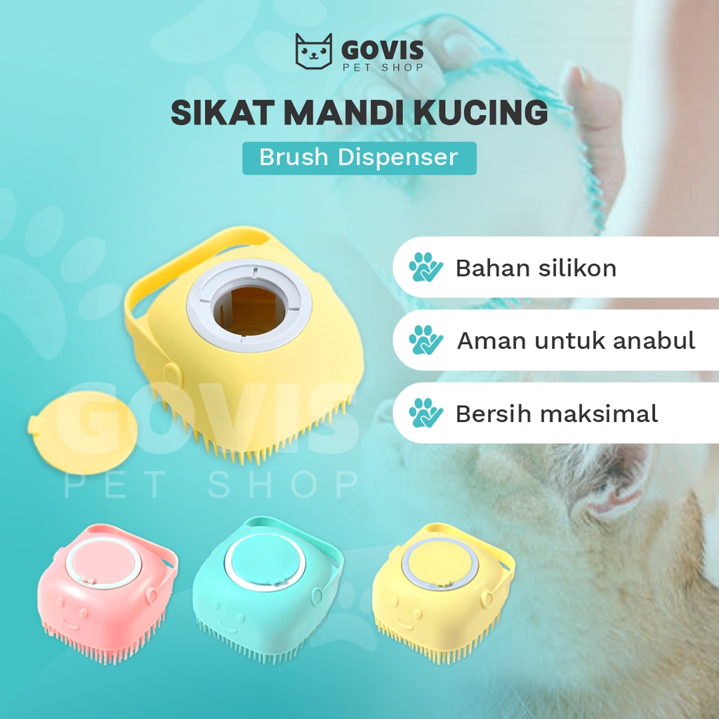Jual Sikat Mandi Kucing Alat Grooming Hewan Brush Dispenser | Shopee ...