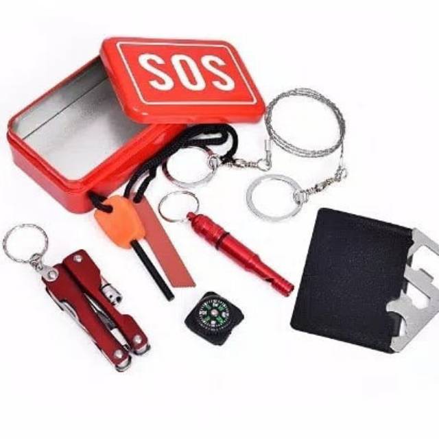 Jual SOS EDC Pack Outdoor Survival Kit Camping Hiking Emergency SOS ...