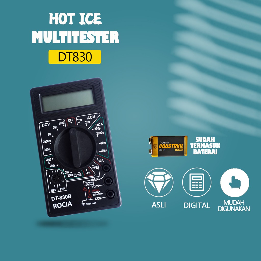Jual MULTIMETER AVOMETER MULTITESTER DIGITAL DT-830B DT830B | Shopee ...