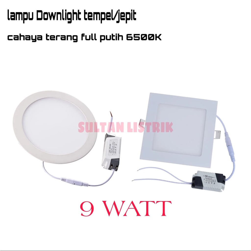 Jual LAMPU DOWNLIGHT PANEL MED 9W 9 WATT BULAT / KOTAK SQUARE INBOW ...