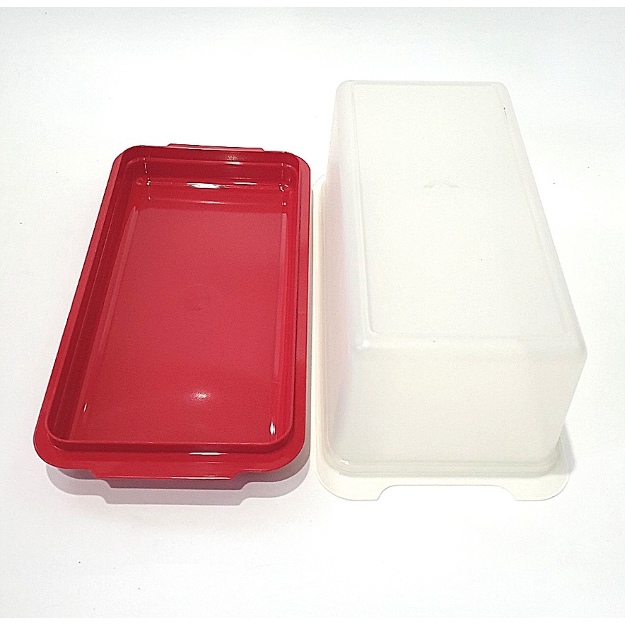 Jual tupperware bread server merah putih / bening - bread lover jumbo ...