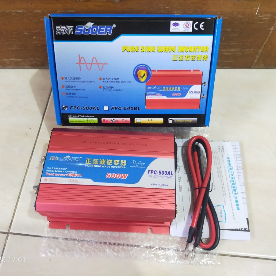 Jual SUOER Solar Power Inverter PSW Pure Sine Wave Murni 500watt FPC ...