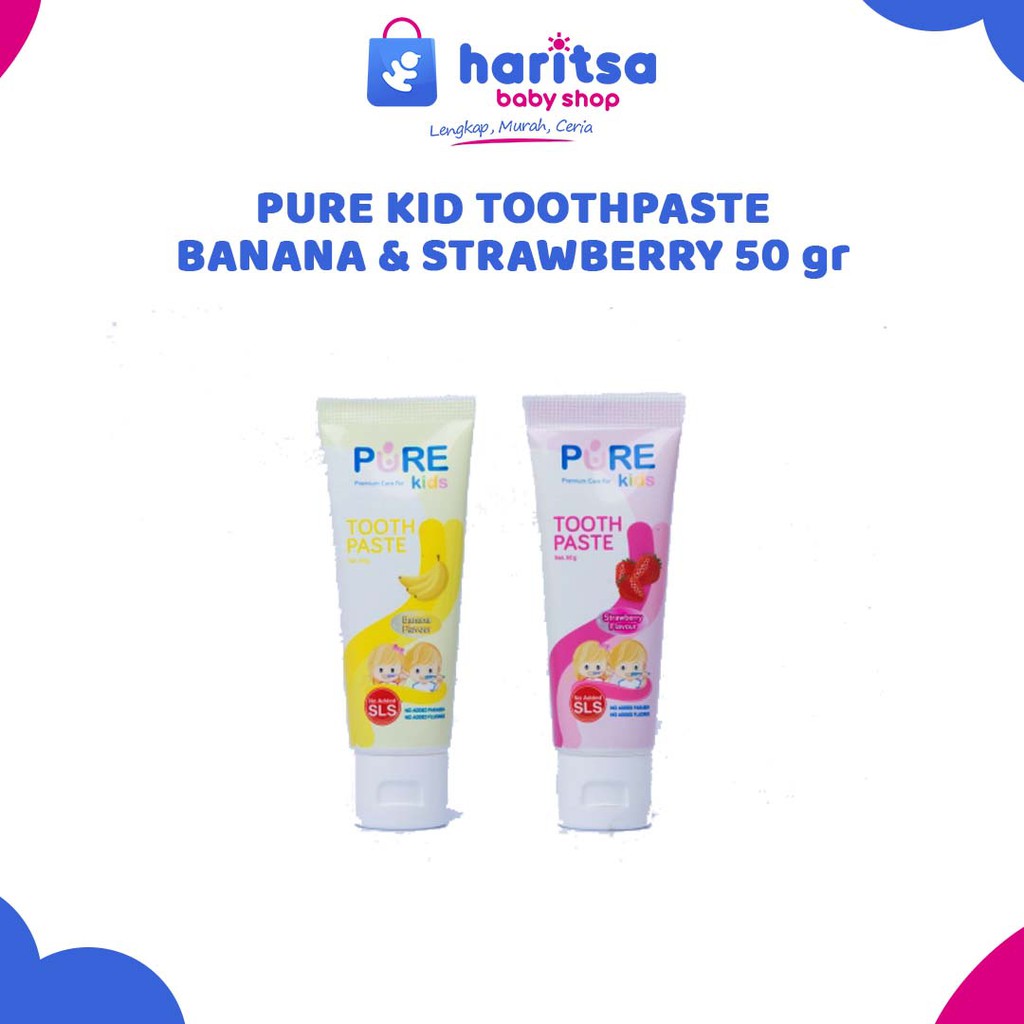 Jual Pure Kids Toothpaste Strawberry & Banana 50gr | Shopee Indonesia