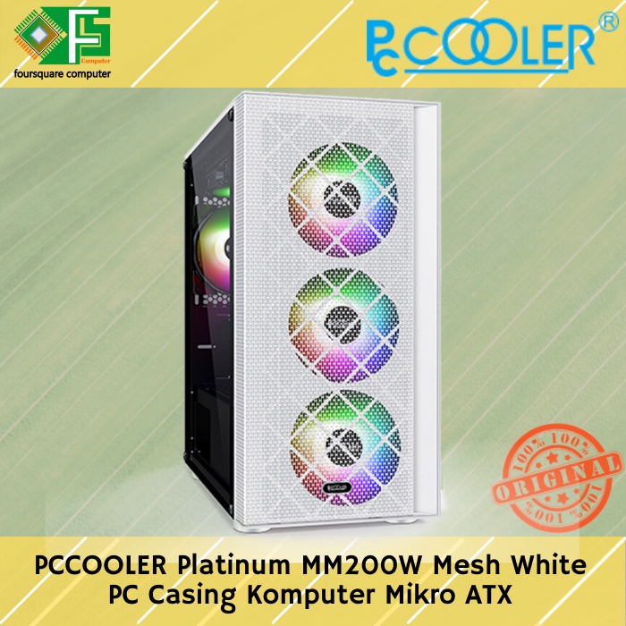 Jual Casing Komputer PCCooler Platinum MM200W Mesh Putih Case M-ATX ...