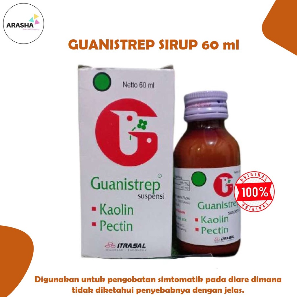 Jual GUANISTREP SIRUP 60 ML Obat Diare Anak & Dewasa/Mencret/Simtomatik ...