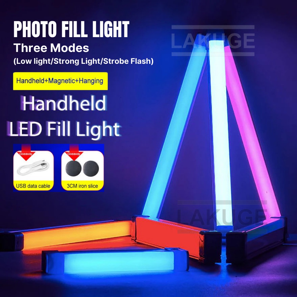 Jual Lampu Kamera Fotografi LED Video Fill Light 32 cm Blue Purple ...