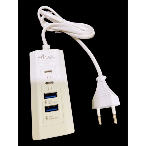 Jual MJT - Power Socket Charger Universal 2 Micro USB + 2 USB Type C ...