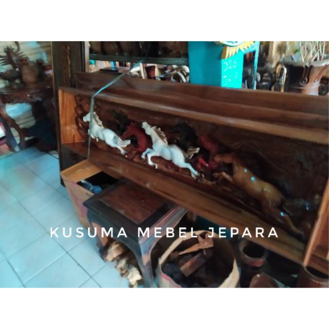 Jual Hiasan Dinding Relief Kuda Berlari Kayu Jati (Panjang 150cm ...