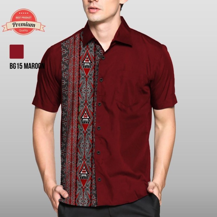 Jual batik pria Kemeja Batik Gorga Batak Merah BG10 - Maroon, Anak ...