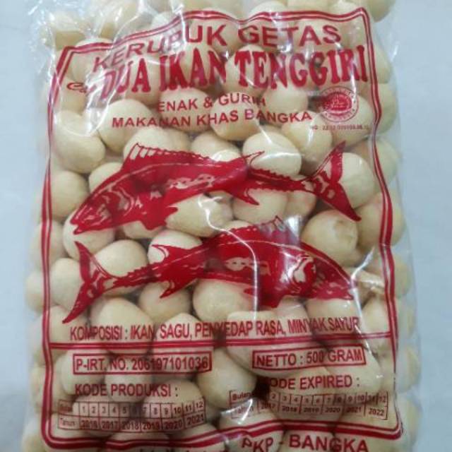 Jual Kerupuk getas bulat cap dua ikan tenggiri produk cap piala 500 gr ...