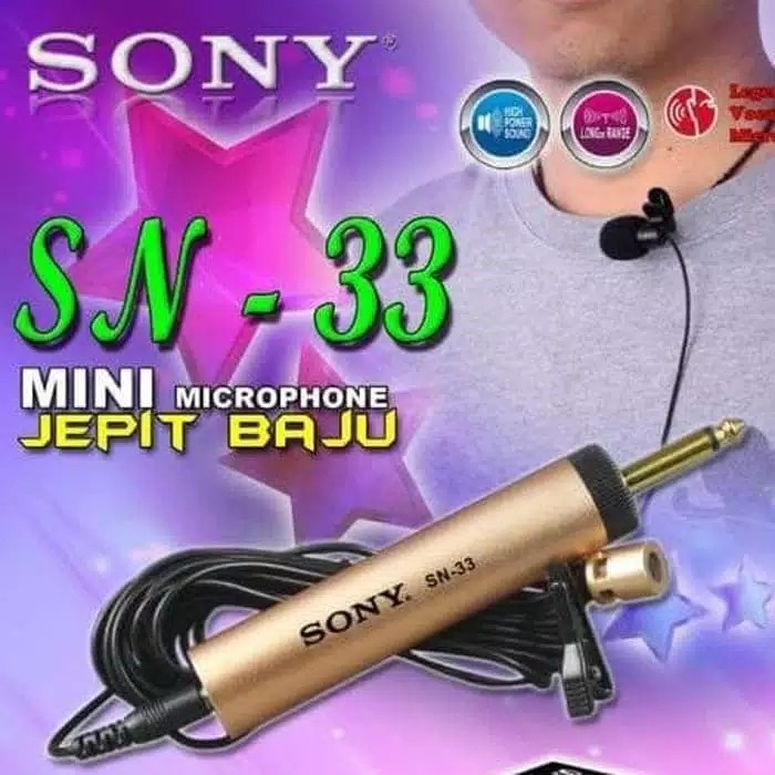 Jual Mic jepit SONY SN-33 Microphone jepit clip on | Shopee Indonesia