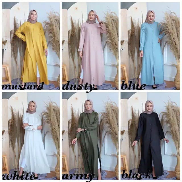 Jual Simply Dress // Long Dress Arisan Full Kancing | Shopee Indonesia