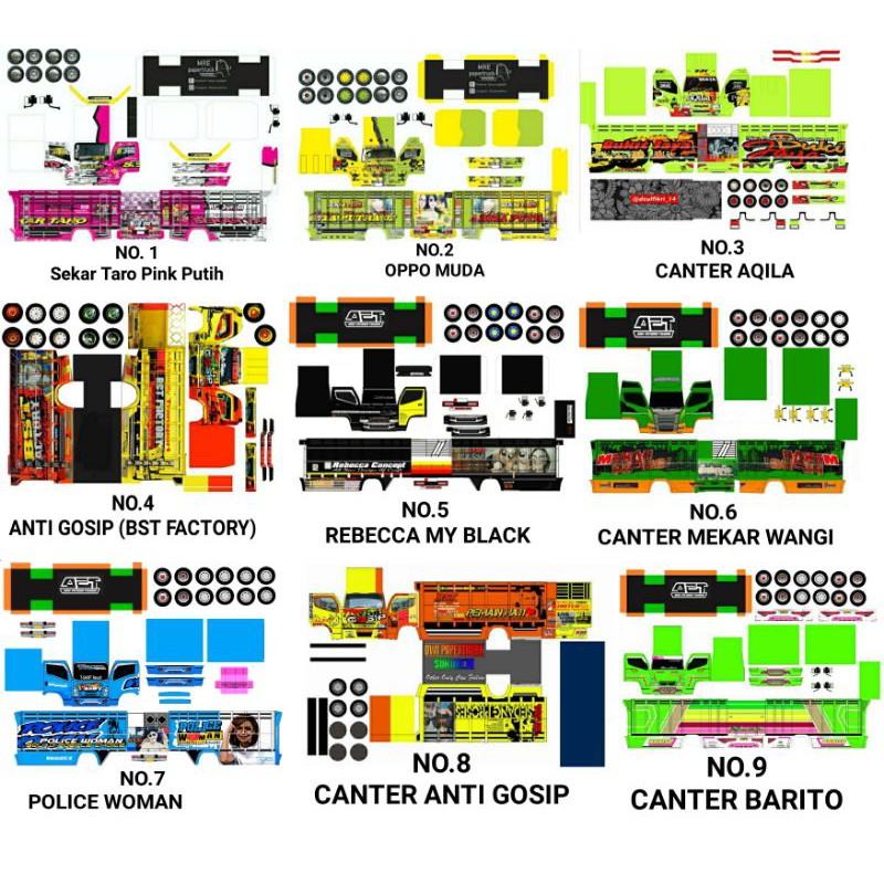 Jual Stiker Miniatur Truk Oleng Mini Mbois Livery Terbaru Skala 1:50 ...