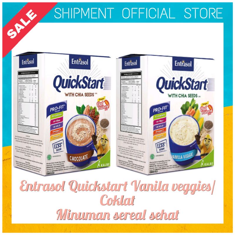 Jual SHIPMENT - QUICK START CEREAL ENTRASOL SEREAL vanilla coklat 5X30g ...