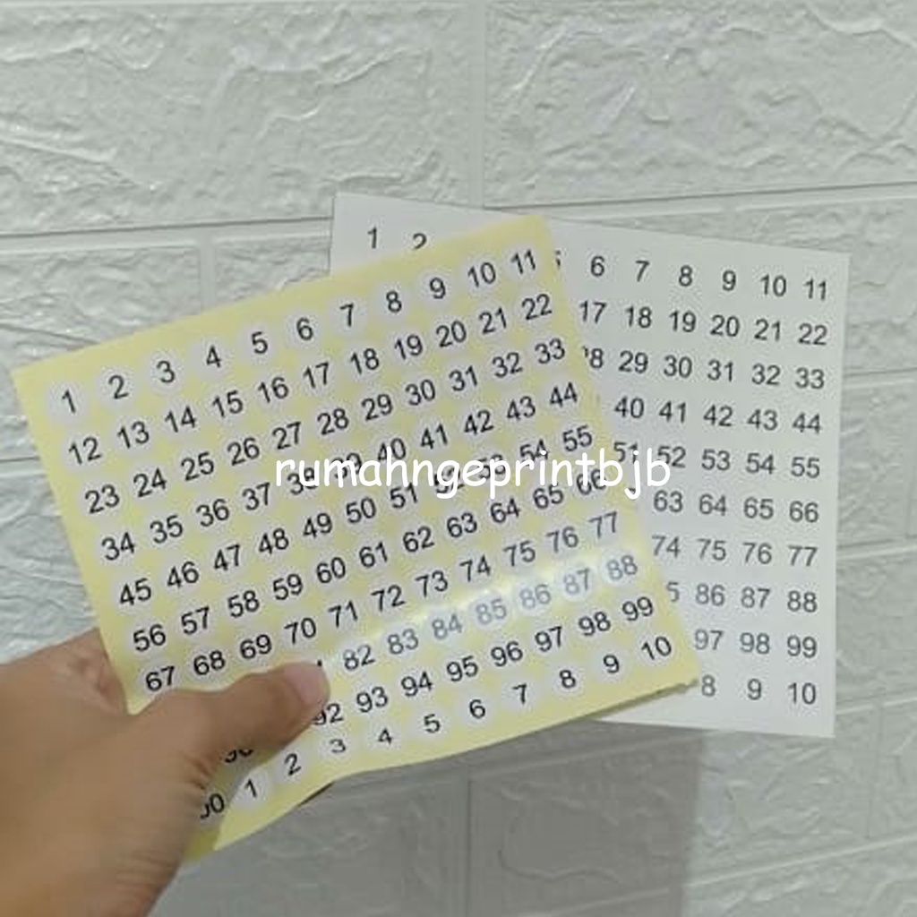 Jual STIKER STICKER ANGKA NUMERIK 1-100 GLOSSY CUSTOM | Shopee Indonesia