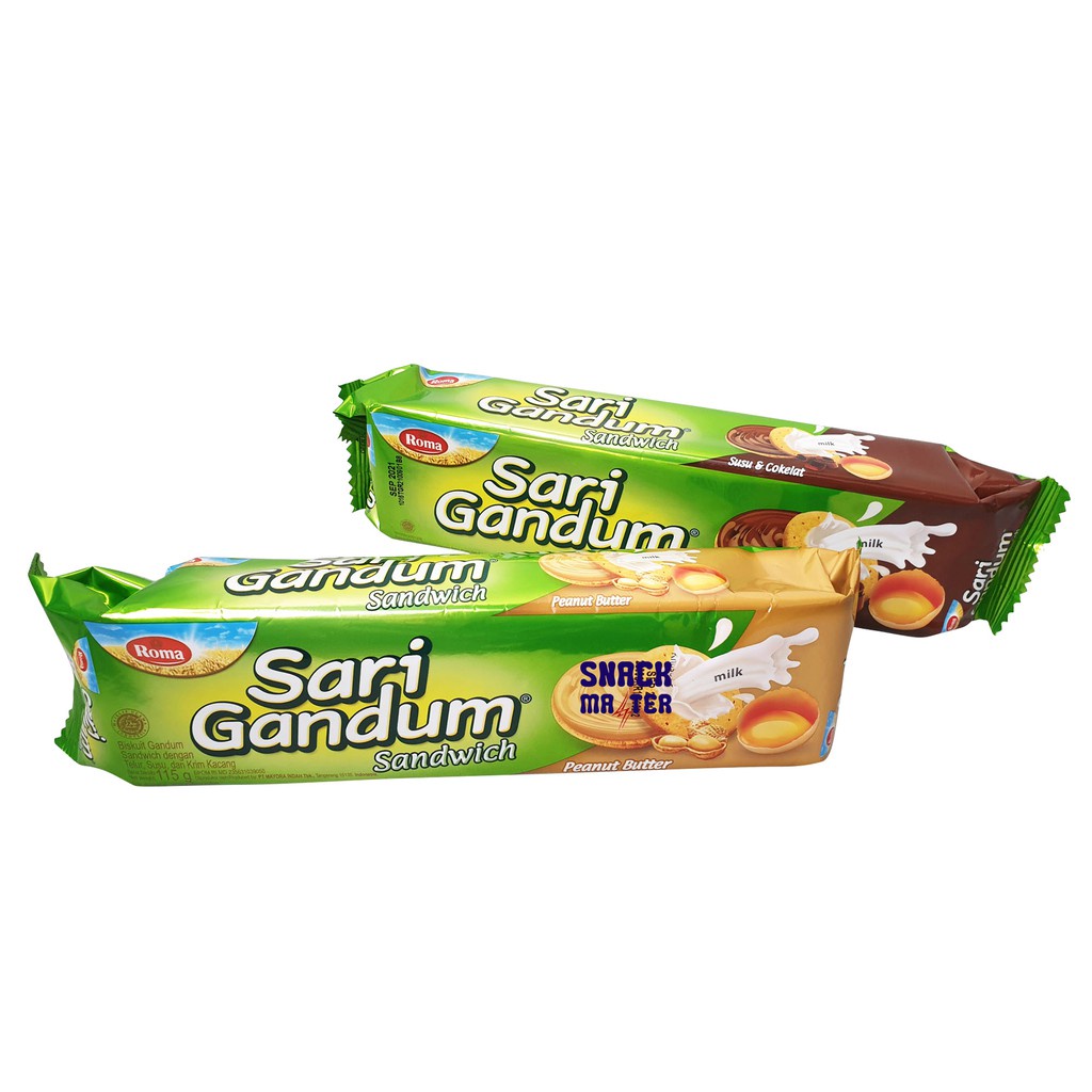 Jual PACK Roma Sari Gandum Sandwich Biskuit Gandum 115gr | Shopee Indonesia