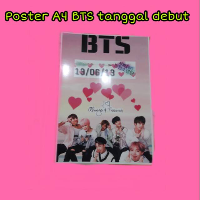 Jual POSTER A4 K-POP BTS TANGGAL DEBUT | Shopee Indonesia