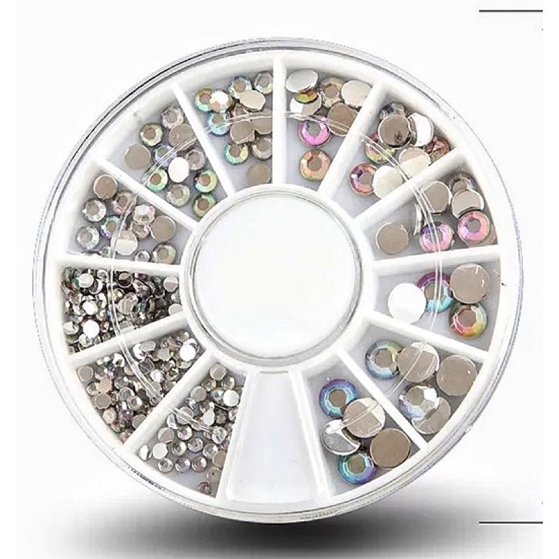 Jual Swarovski crystal nail wheel mix shape rhinestone mutiara pearl ...
