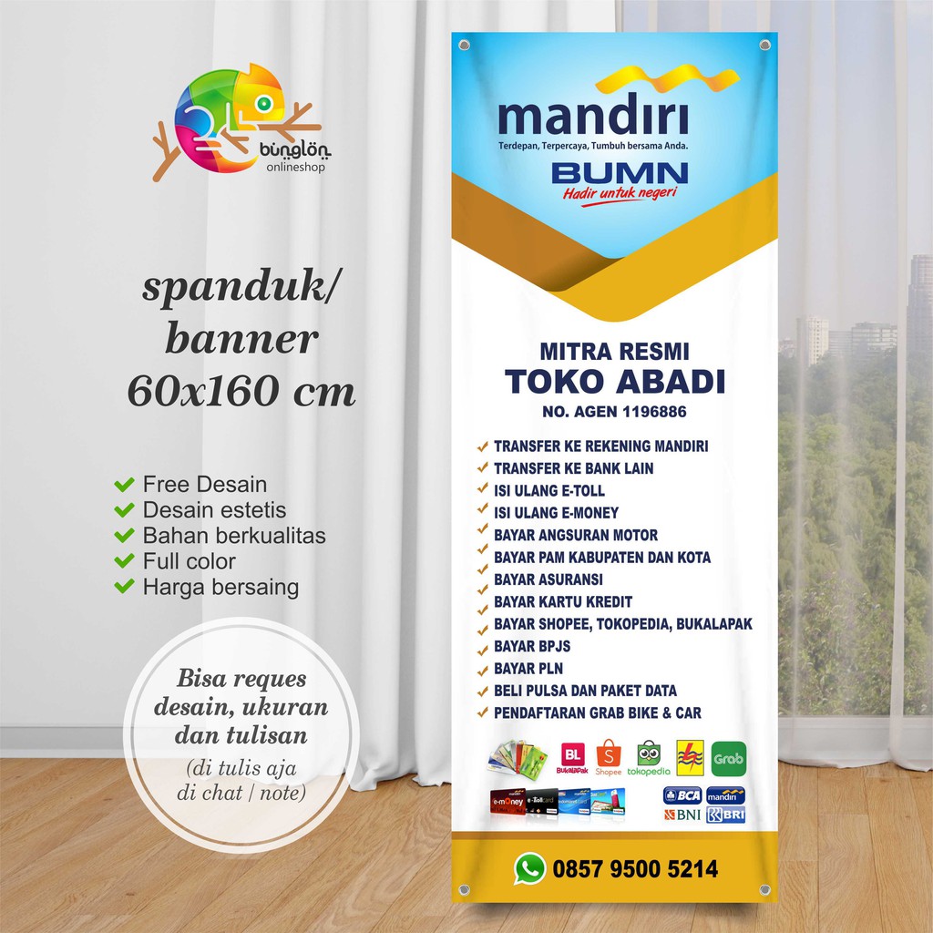 Jual Spanduk, Banner Agen Mandiri Model A | Shopee Indonesia