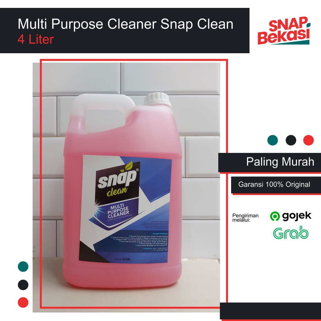 Jual SNAP CLEAN MULTI PURPOSE CLEANER/PEMBERSIH SERBA GUNA 4L TERMURAH! | Shopee Indonesia