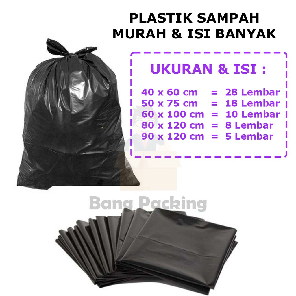 Jual Plastik Sampah Murah Isi Lebih Banyak - Kantong Sampah - Trash Bag - Plastik Packing Hitam ...