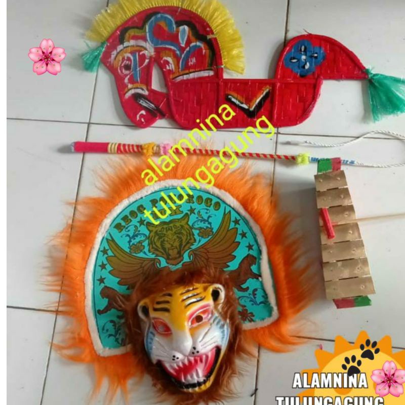 Jual satu set topeng Gambang kuda lumping cambuk | Shopee Indonesia