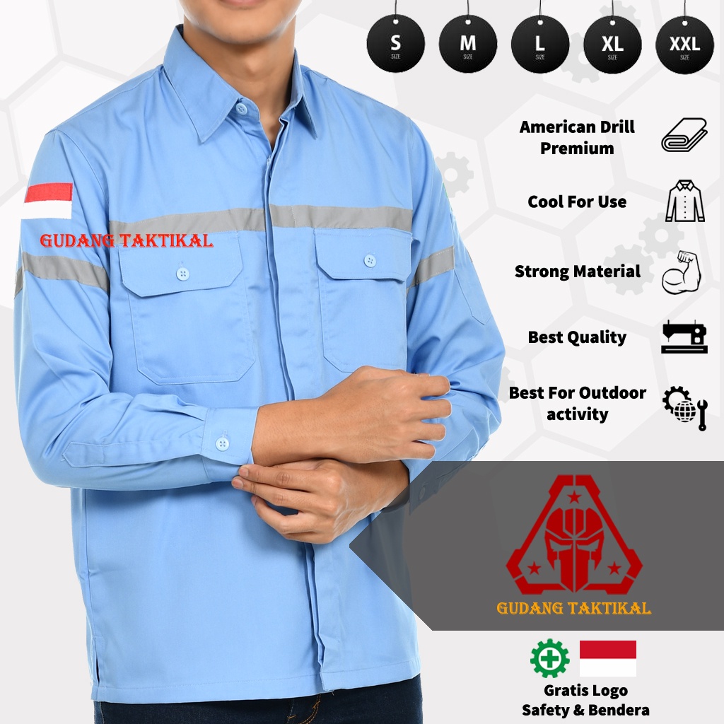 Jual KEMEJA SAFETY K3 BAJU WEARPACK OUTDOOR - Seragam Kerja Lengan Panjang Proyek Tambang Alat ...