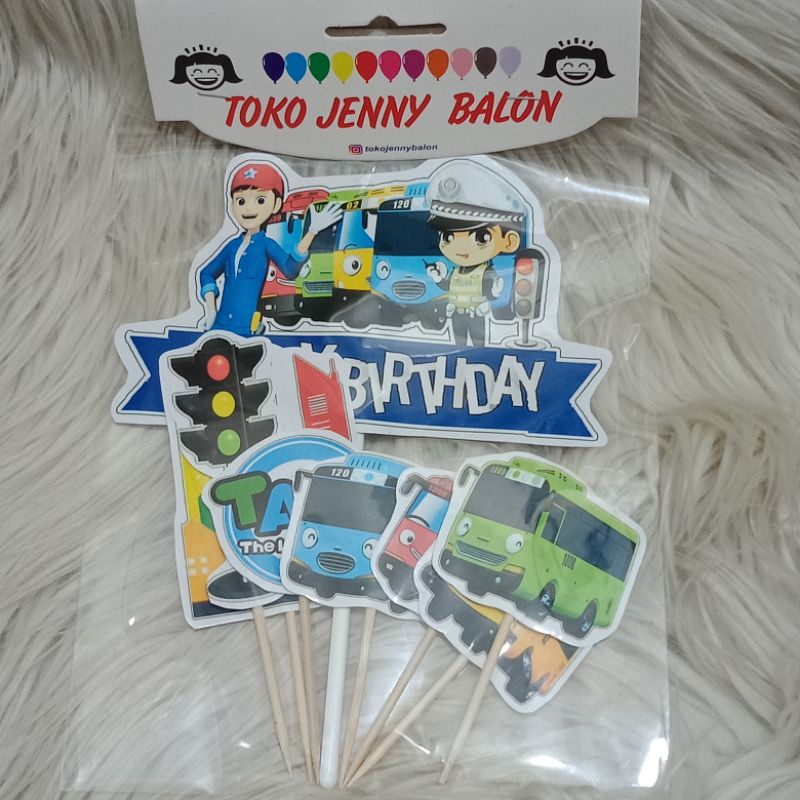 Jual cake topper birthday kue karakter bus tayo | Shopee Indonesia
