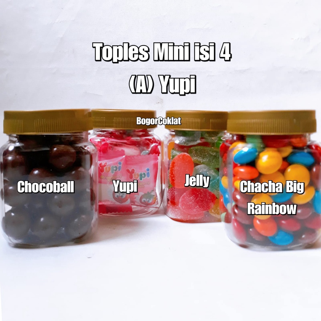 Jual Toples Mini Coklat Isi 4 (A) isi Yupi, Chocoball, Jelly, Chacha ...