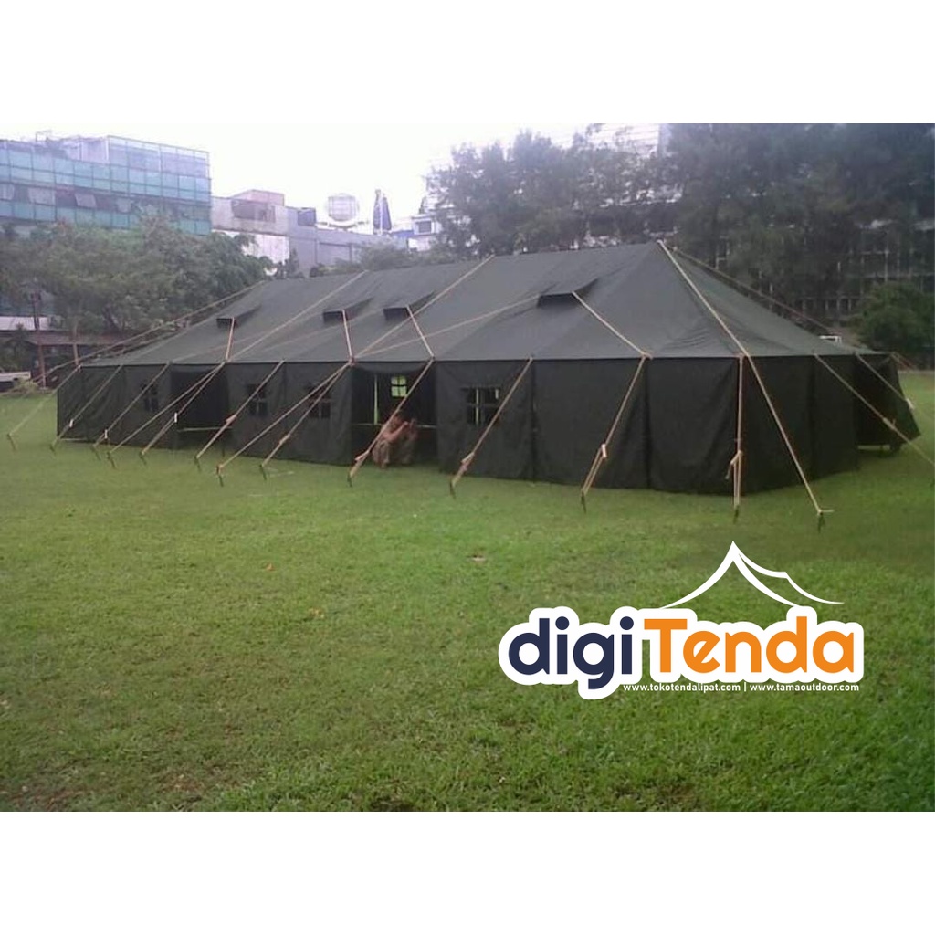 Jual Tenda Pleton TNI Barak Army Regu - 6M x 14M x 3M Kap. 40 Orang ...