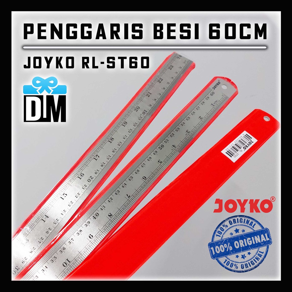 Jual Penggaris Besi Stainless 60cm Original Joyko Tebal Akurat Mistar ...