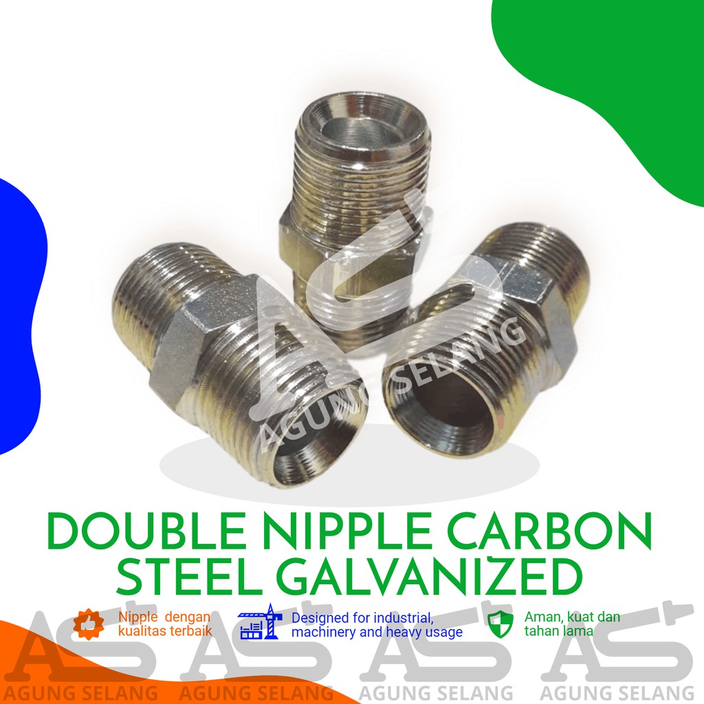Jual Double Nepel Neple Besi 1/4 NPT x 1/4 NPT inch Double Nipple Galvanis | Shopee Indonesia