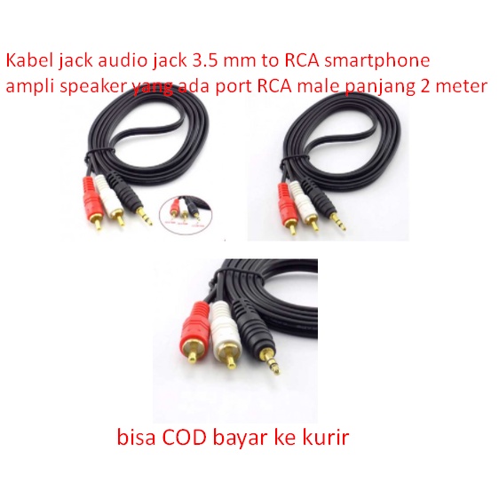 Jual Kabel jack audio jack 3.5 mm to RCA smartphone ampli speaker yang ...